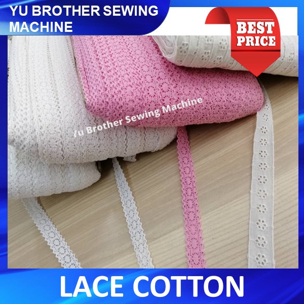 🔥Borong Murah🔥Lace Cotton Lace Renda Cotton Renda Lebar 1.5cm & Panjang ...