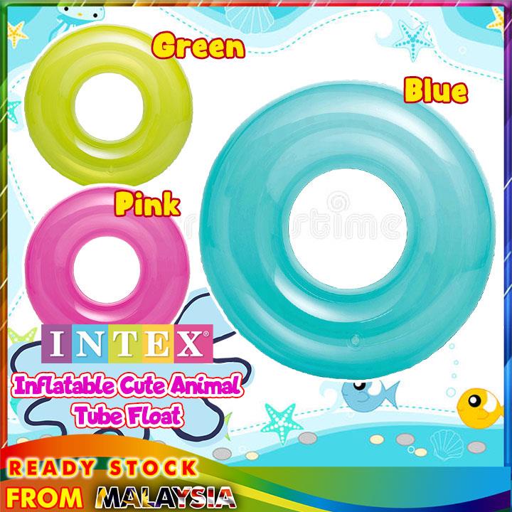INTEX 59260 3Color 76CM Transparent Tube Swimming Pool Ring Floaties ...