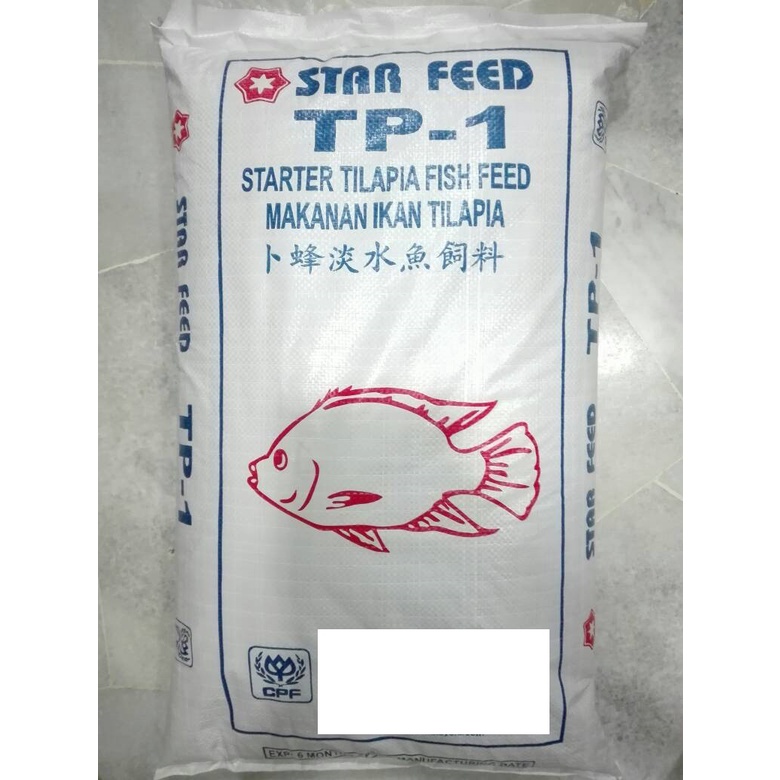 Star Feed TP1 Tilapia Fish Feed 1mm 20kg 32% Protein Pond Makanan Ikan ...