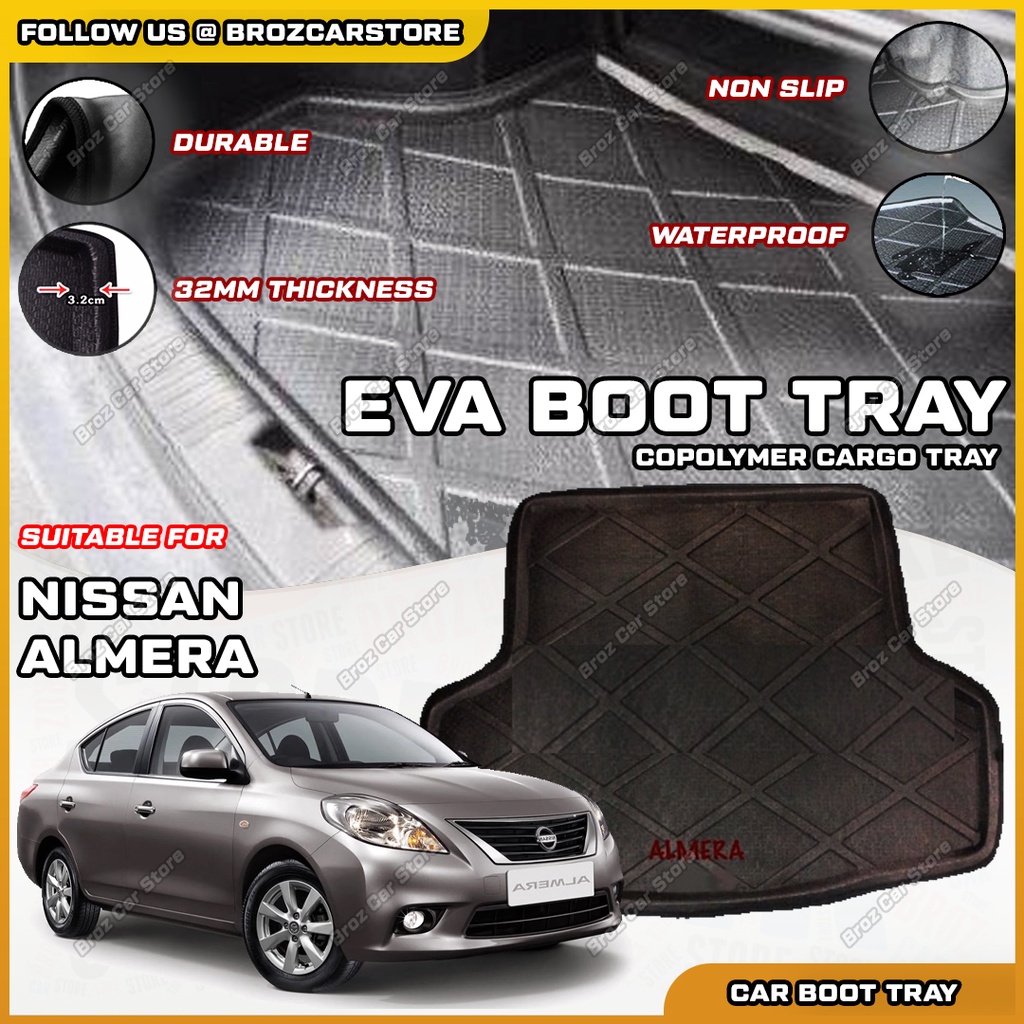 📥 For Nissan Almera 10-19 EVA Copolymer Car Boot Tray Luggage Cargo ...
