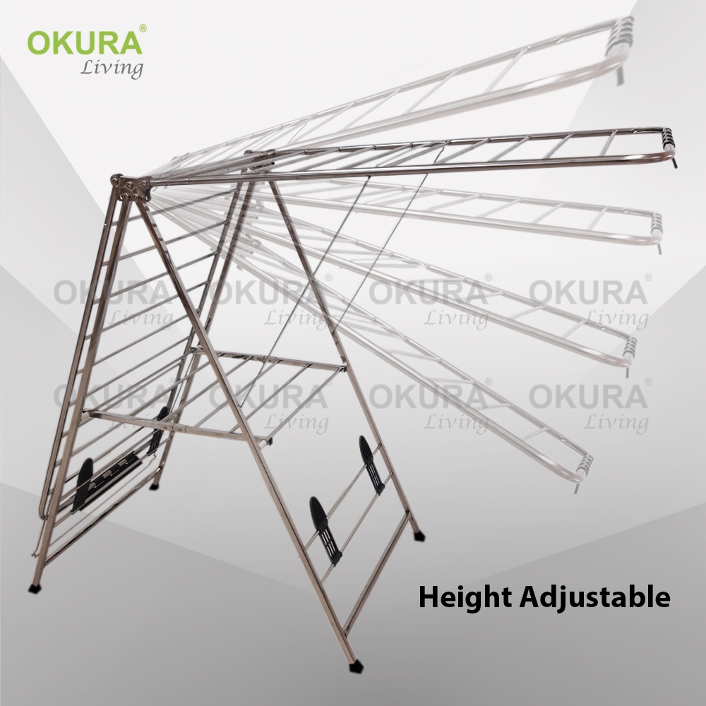 OKURA Stainless Steel Butterfly Drying Rack Outdoor Foldable Clothes ...