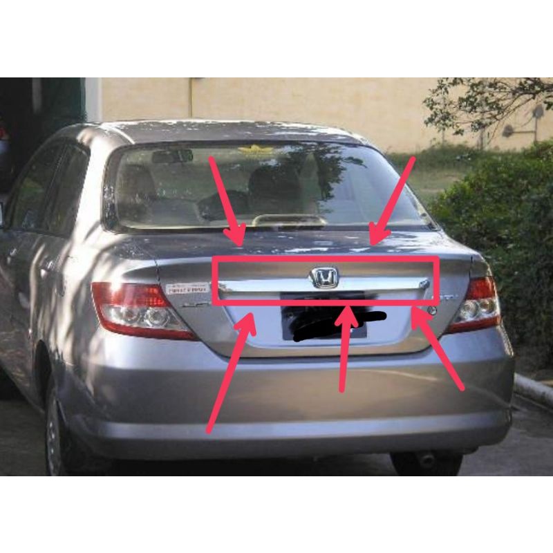 Honda City 2003 - 2005 SEL rear Bonnet Chrome Garnish moulding no free ...