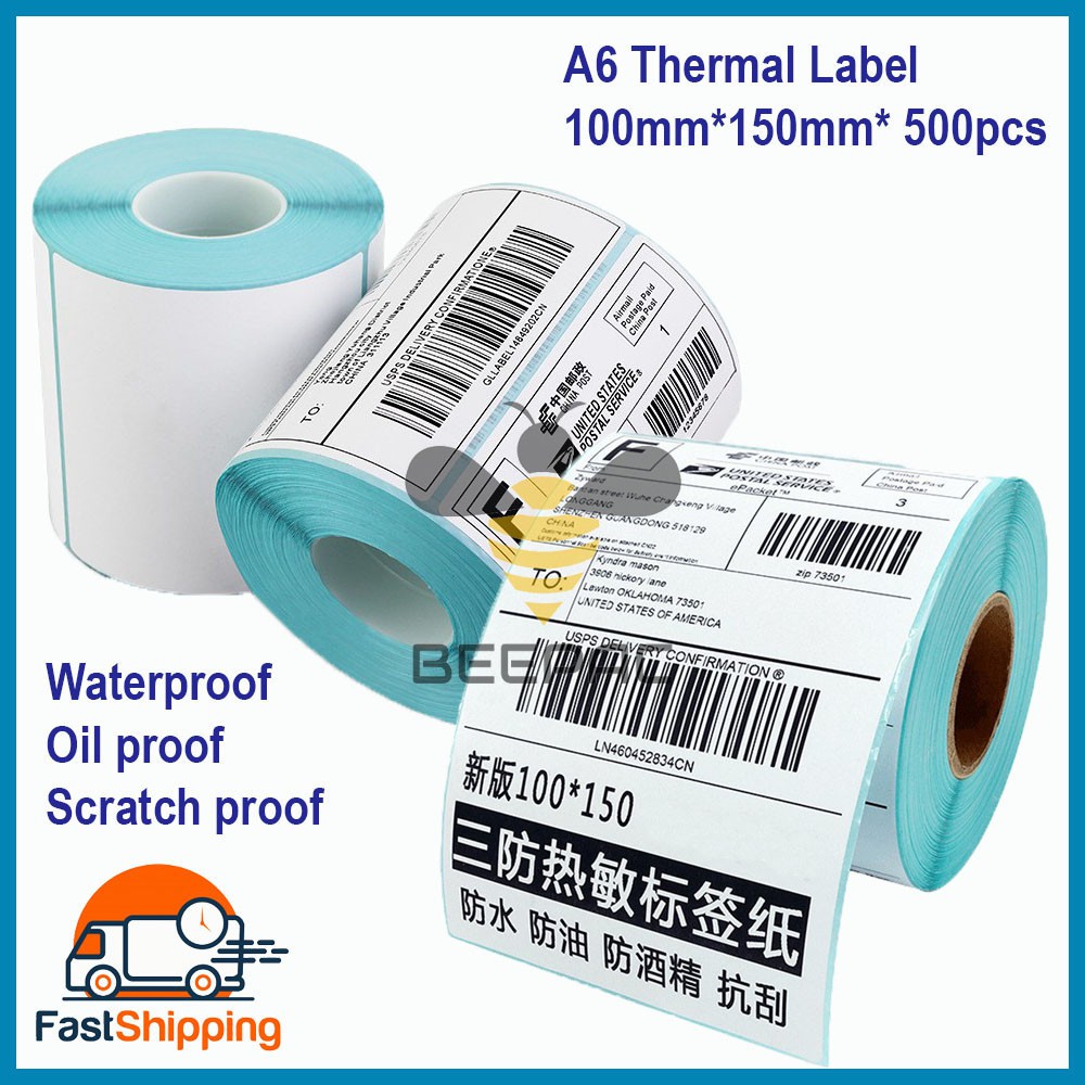 Thermal Label A6 500PCS 100*150mm High Quality Blue Base Airway Bill ...