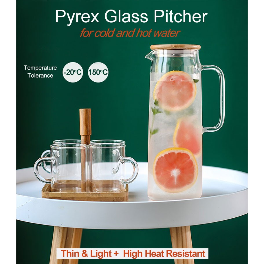 High Borosilicate Glass Jug Water Jug Hot Water Pitcher Heat Resistant ...