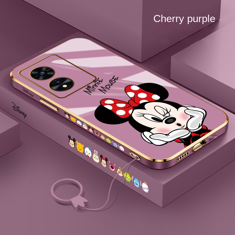 OPPO A78 5G 2023 A17 A17K A77s Glossy Cute Minnie Mouse Casing Square ...