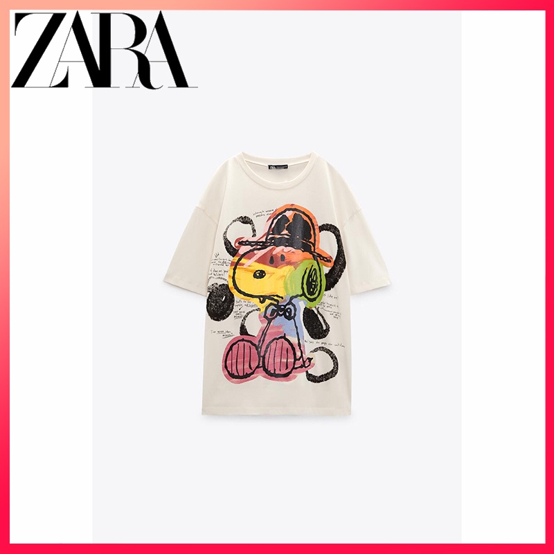 ZARA Fall New Women's Peanuts™ Snoopy Print T-Shirt | Shopee Malaysia