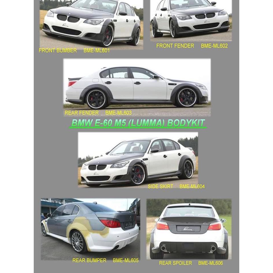 BMW e60 5 series M5 Lumma Wide Bodykit body kit Front side rear bumper ...