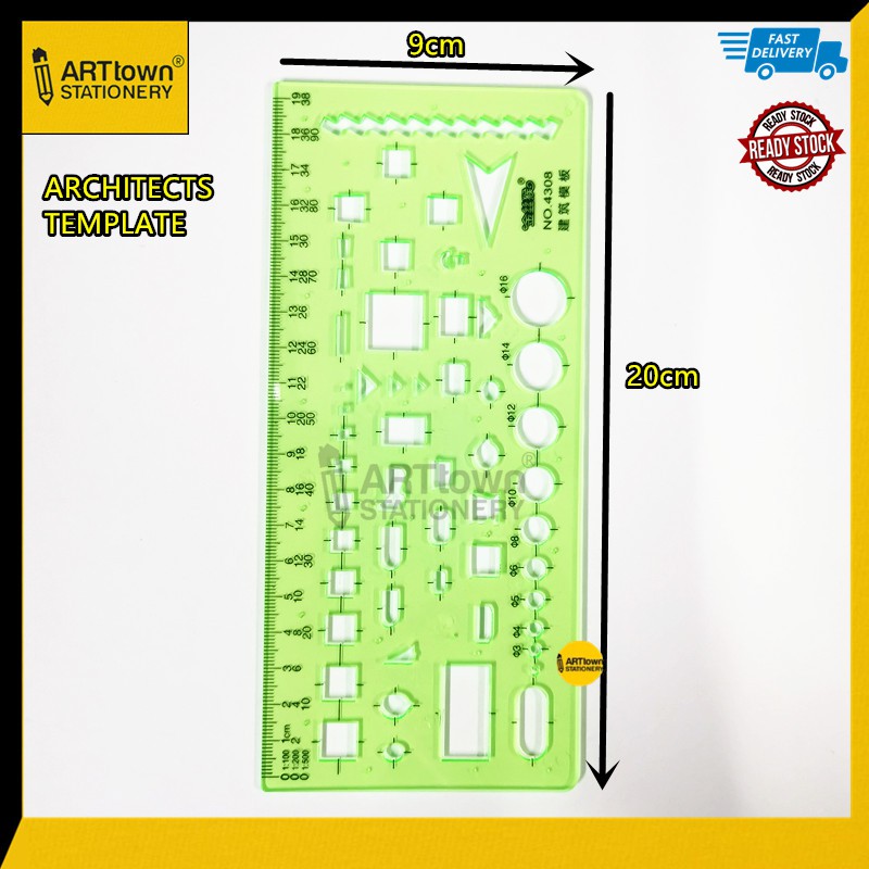 Technical Geometry Design Template Ruler Stencil (Ready Stock) | Shopee ...