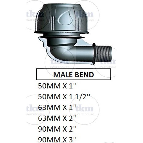 [COMPRESSION] ] HDPE POLY MALE THREADED ADAPTOR, FEMALE THREADED ...
