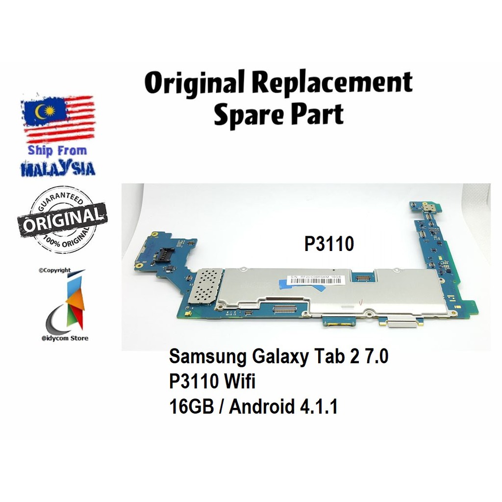 Samsung Galaxy Tab 2 7.0 P3110 Wifi Version16GB Original Motherboard ...