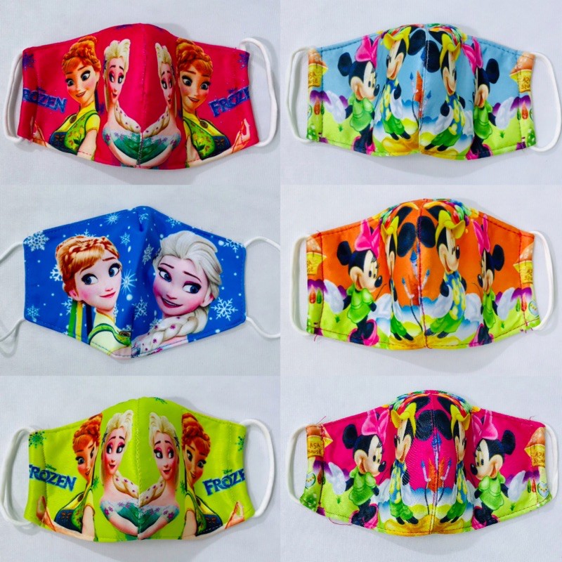 Frozen Mickey Mouse Cotton Facemask For Kids Topeng Muka Kanak-Kanak ...