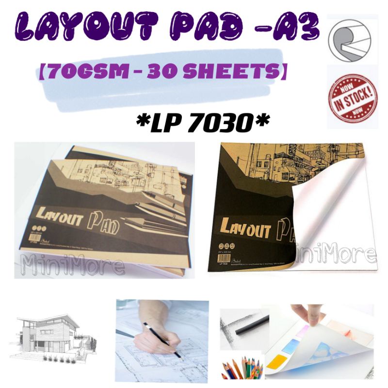 (MiniMore) Layout Pad A3 / 70GSM / 30 Sheets | Shopee Malaysia