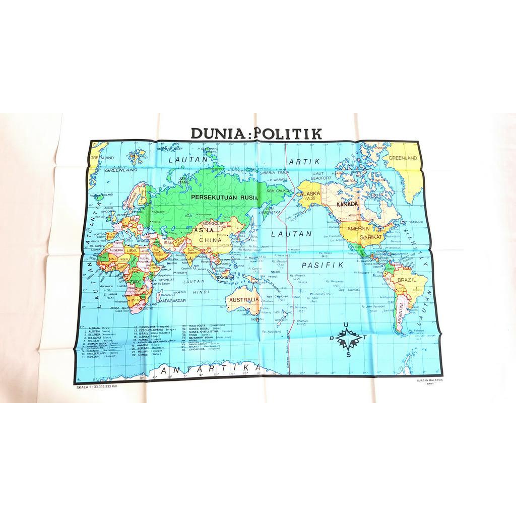 MANIX EDUCATION CHART (COLOUR)- WORLD POLITICAL MAP (CODE 882) x 1pc ...