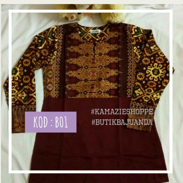 BLOUSE BATIK SONGKET (KOD B01) | Shopee Malaysia