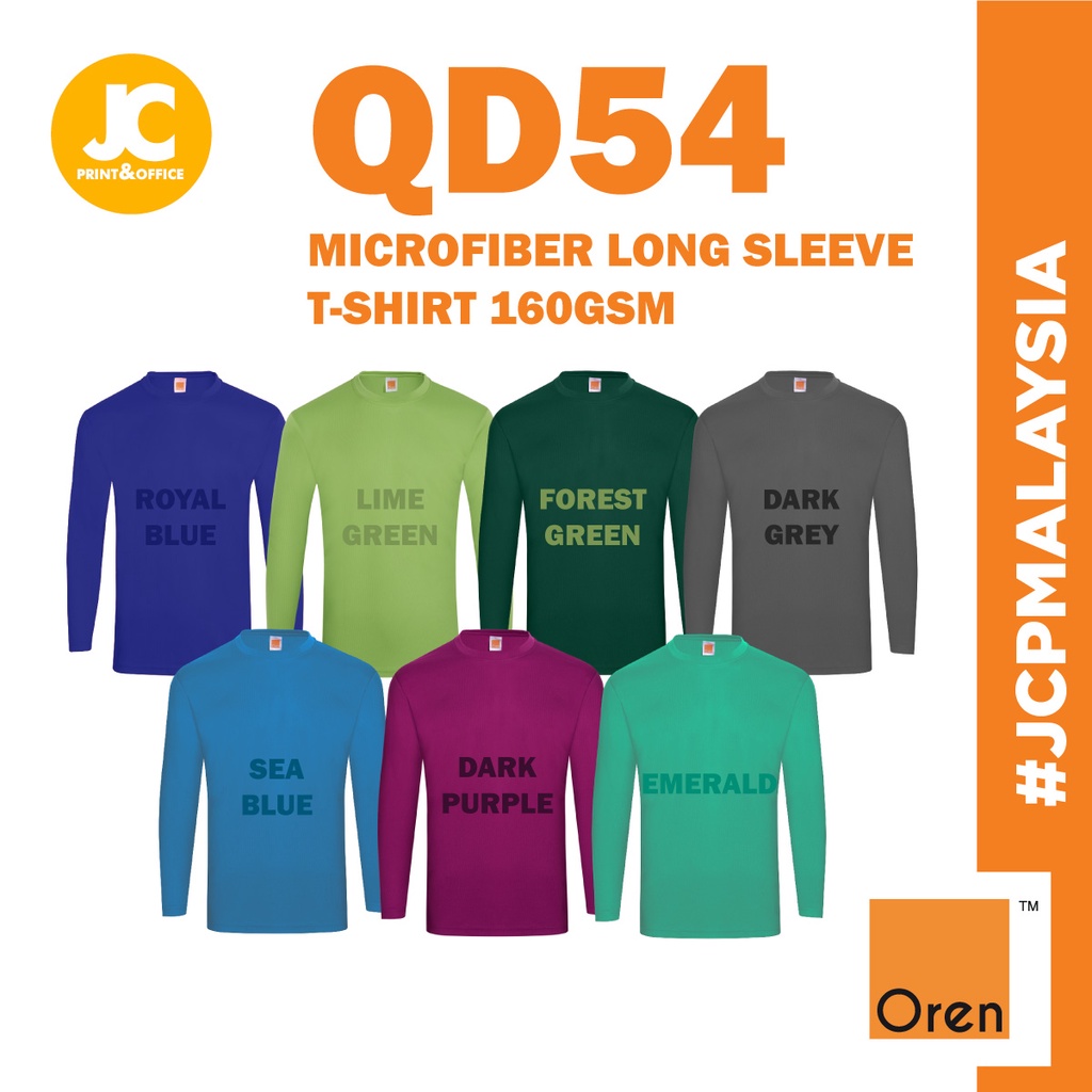 JCP x OREN SPORT Plain Jersey Long Sleeve Tshirt Microfiber T-shirt ...