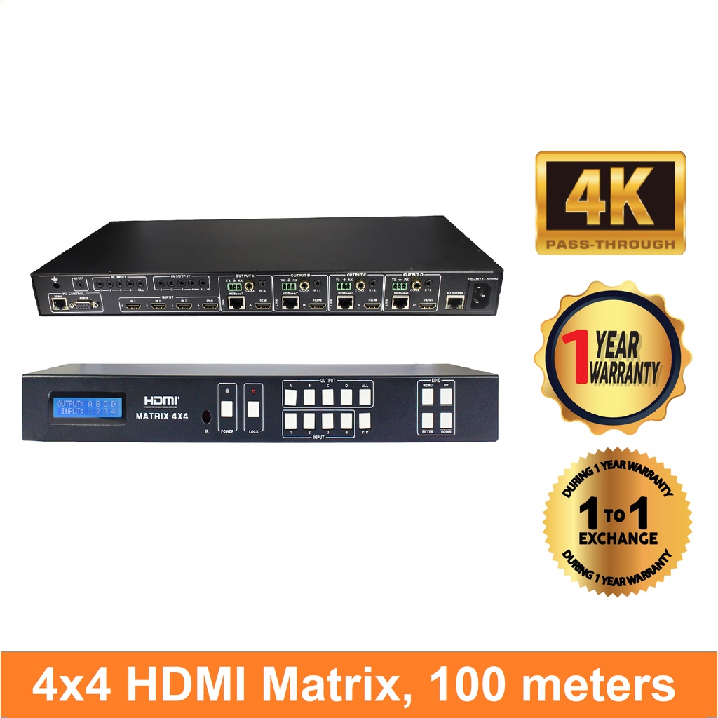 4x4 HDMI Matrix Switch 100 meter | Shopee Malaysia