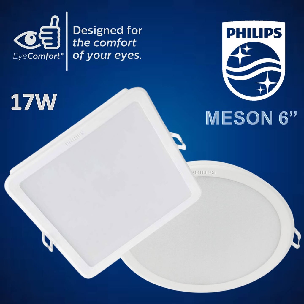 Philips Meson 17W 6" LED Downlight 59466 Round / 59467 Square 17 Watt ...