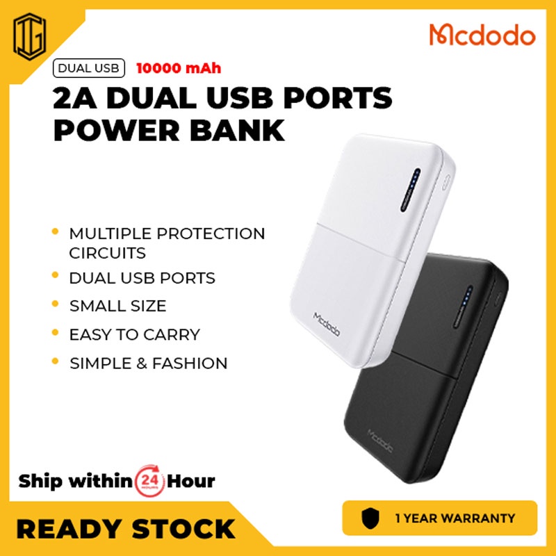 MDD 10000mAh 2A Dual USB Ports Mini Size Travel Portable Multiple ...