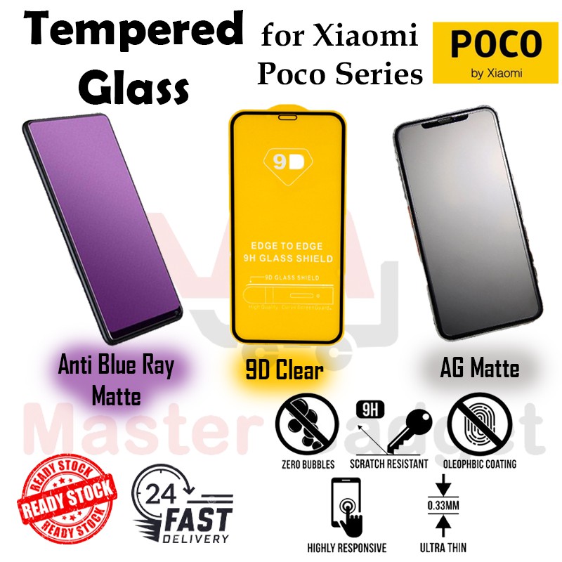 Poco Pocophone F8/C85/C71/M7 Pro/F7 Ultra/X7/C75/X6/M6/F1 Full Tempered ...