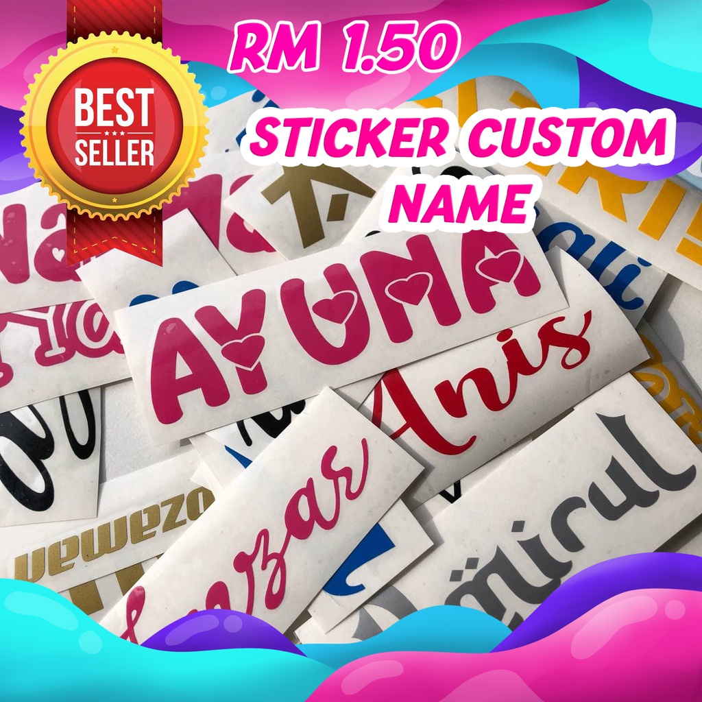 Sticker Custom Name Murah!!-[ 24 SERVICE HOUR ] | Shopee Malaysia