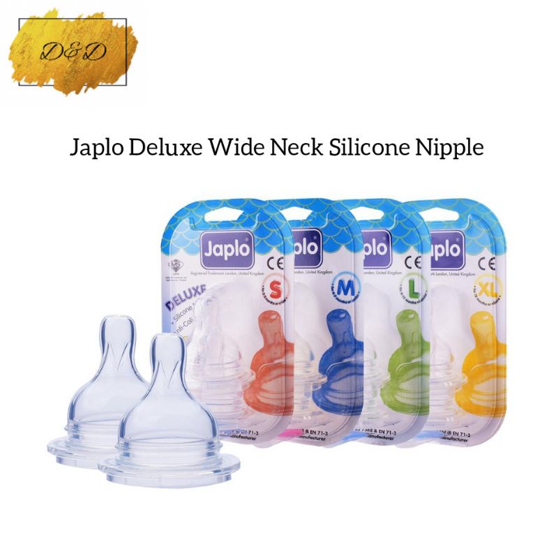 Japlo Deluxe Multi Flow Silicone Teat Puting for Wide Neck Bottle BPA ...