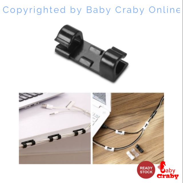 Klip Wayar / 20x Pcs Clip Wire Cable Clip Desk Tidy Drop Holder Fixed ...