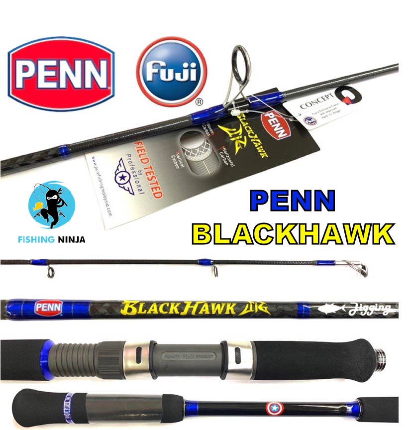 NINJA - PENN Black Hawk Jigging Spinning Rod 6'3 PE3, PE4, PE5 Max Drag ...