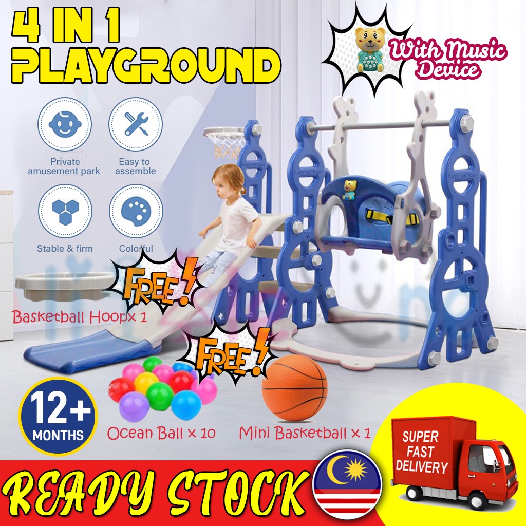 NEW ARRIVAL PEARL TOWER 4 In1 Swing & Slide Indoor MINI Playground ...