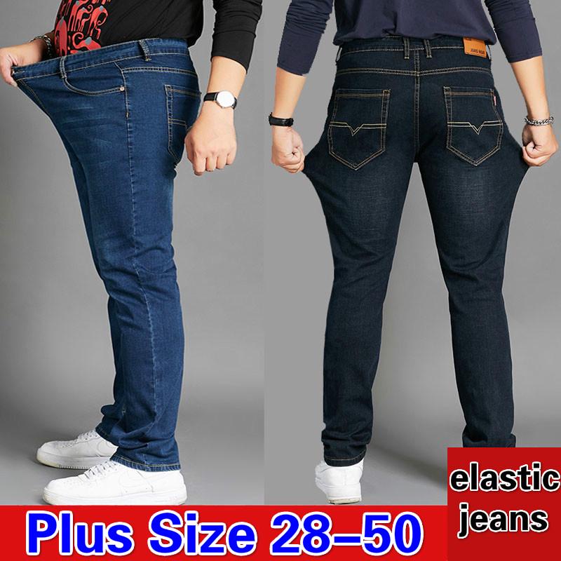 【Plus Size 28-52】Seluar Jeans Big Size Jumbo Seluar Lelaki Jeans Getah ...