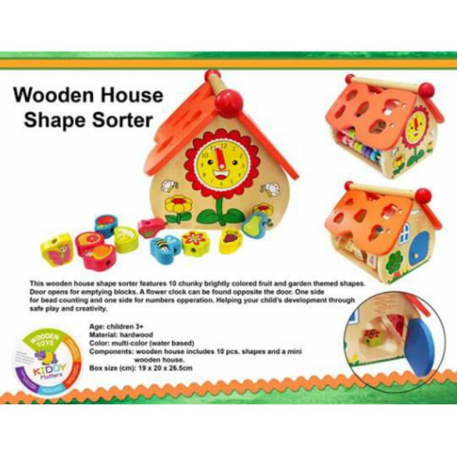 Wooden House Shape Sorter - !! | Shopee Malaysia