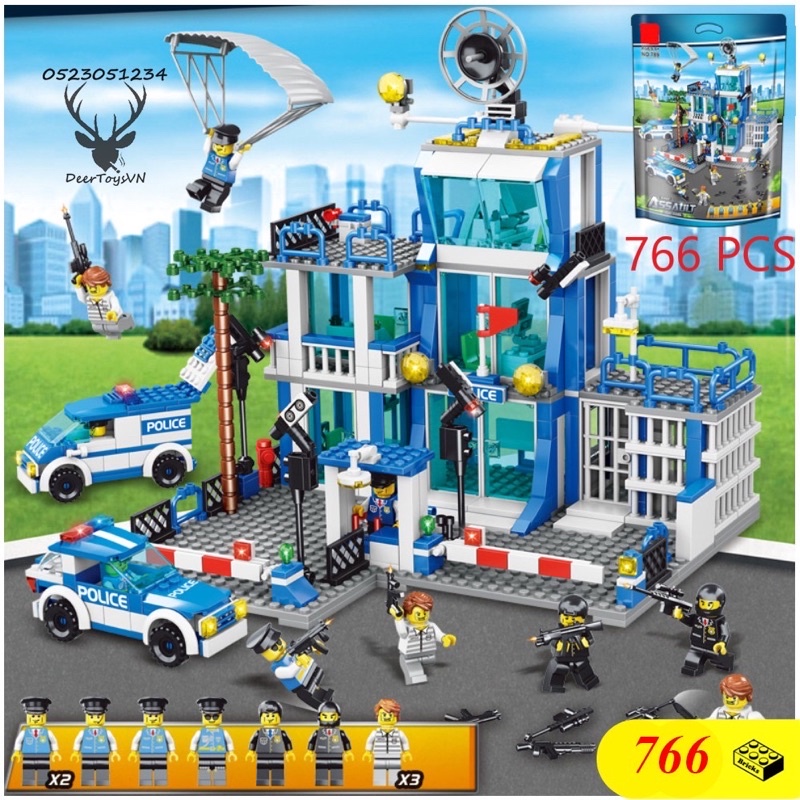 Legoo puzzle set for green Swat squad, police squad, green police car ...