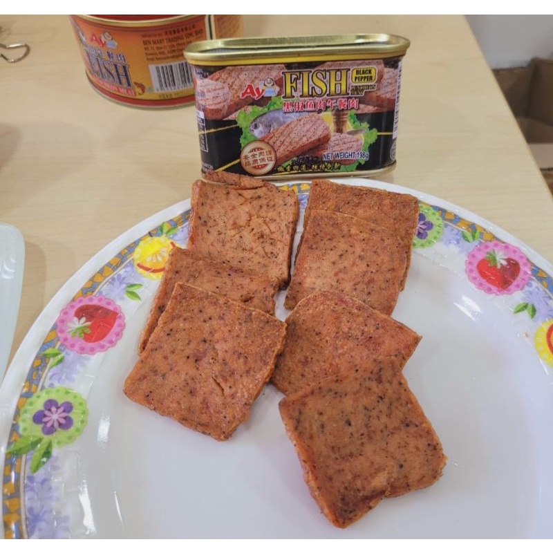 黑胡椒鱼肉午餐肉 AY fish luncheon meat 198g | Shopee Malaysia