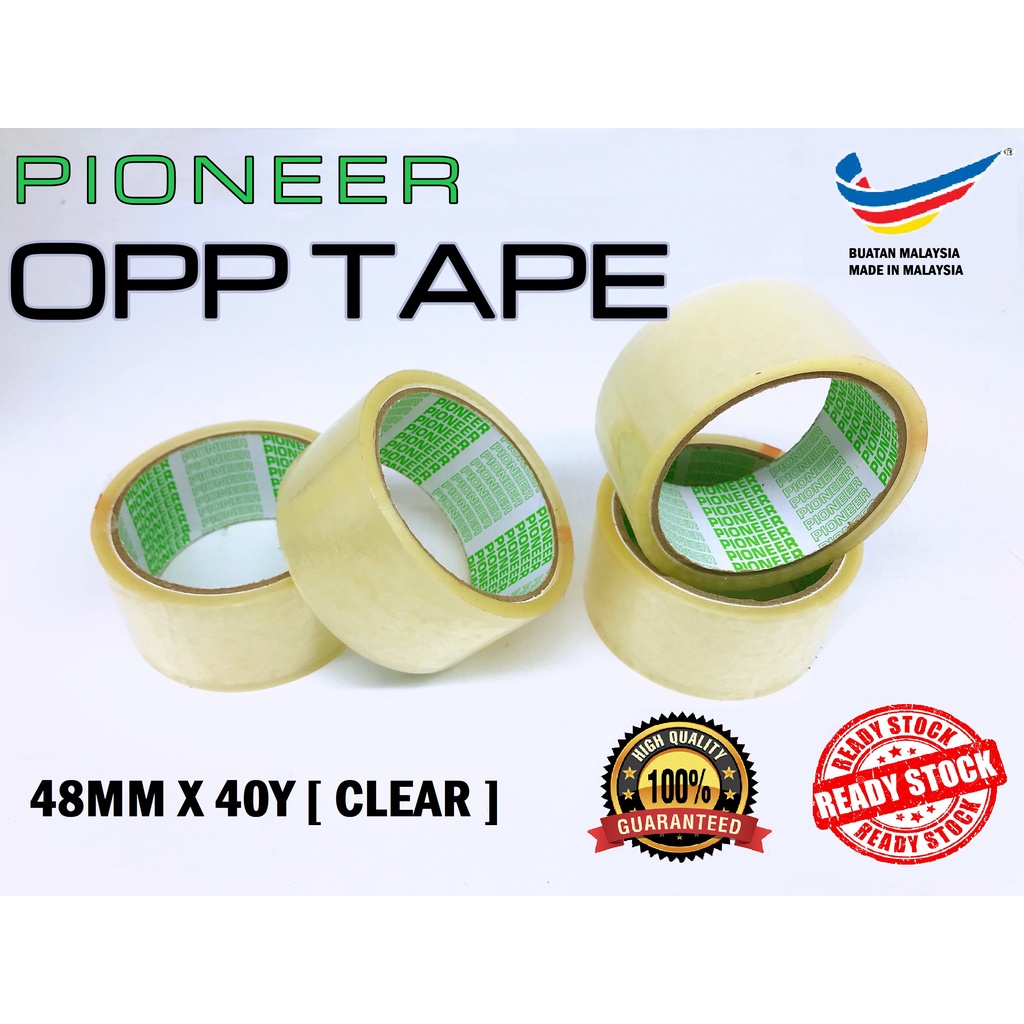 PIONEER HIGH QUALITY OPP TAPE 18MM / 24MM / 48MM PACKING TAPE / CLEAR ...