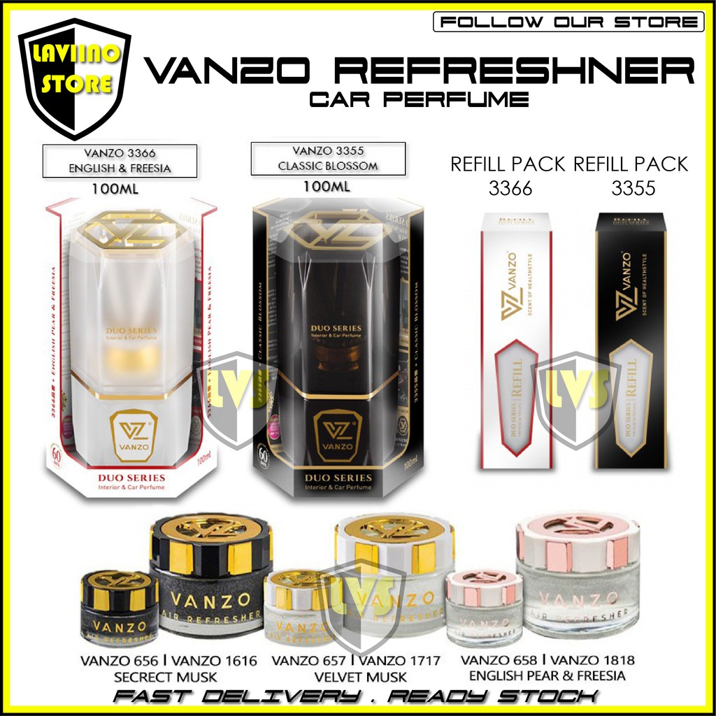 Vanzo Car Air Freshener Car Refresher Car Perfume pewangi kereta 100% ...