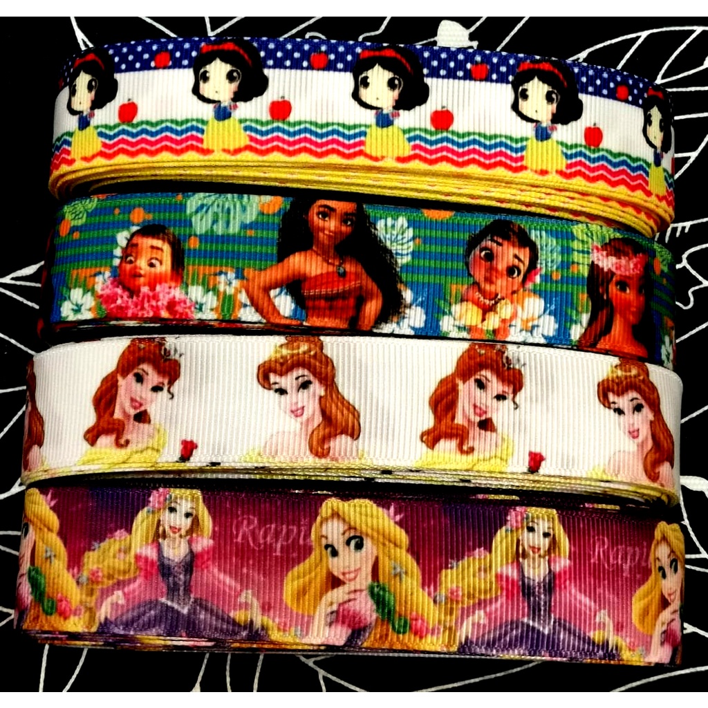 SALES new 1 Yard Grosgrain Ribbon PRINCESS SNOW WHITE BELLE RAPUNZEL ...