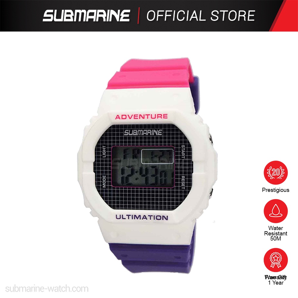 SUBMARINE Women Digital Watch Fashion Lady EL Display Sports ...