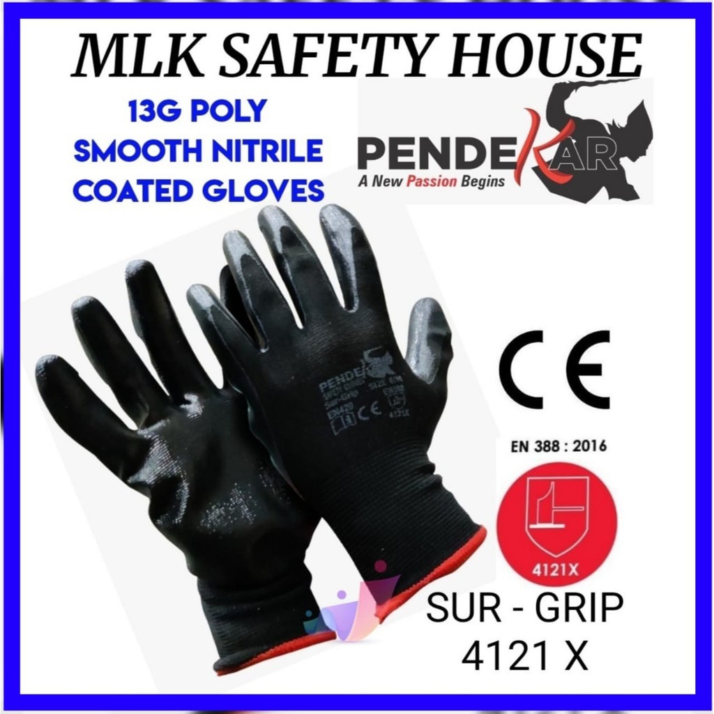 PENDEKAR -SARUNG TANGAN /SAFETY GLOVE / SMOOTH NITRILE COATED GLOVES ...