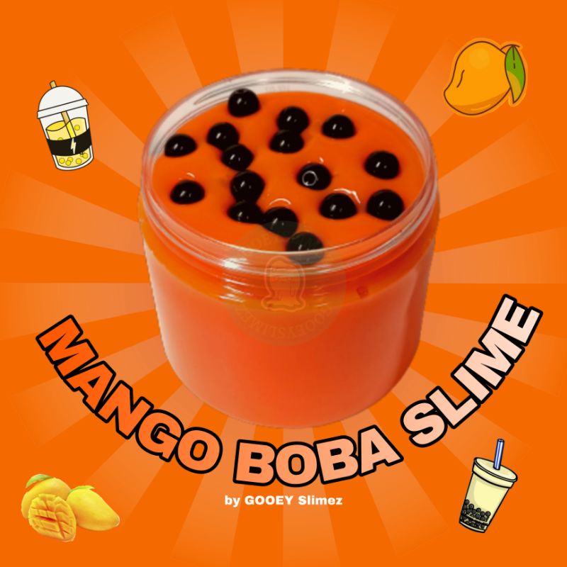 "MANGO BOBA SLIME" FOR PLAY SCENTED MANGO GLOSSY GUMMY TEXTURE ...