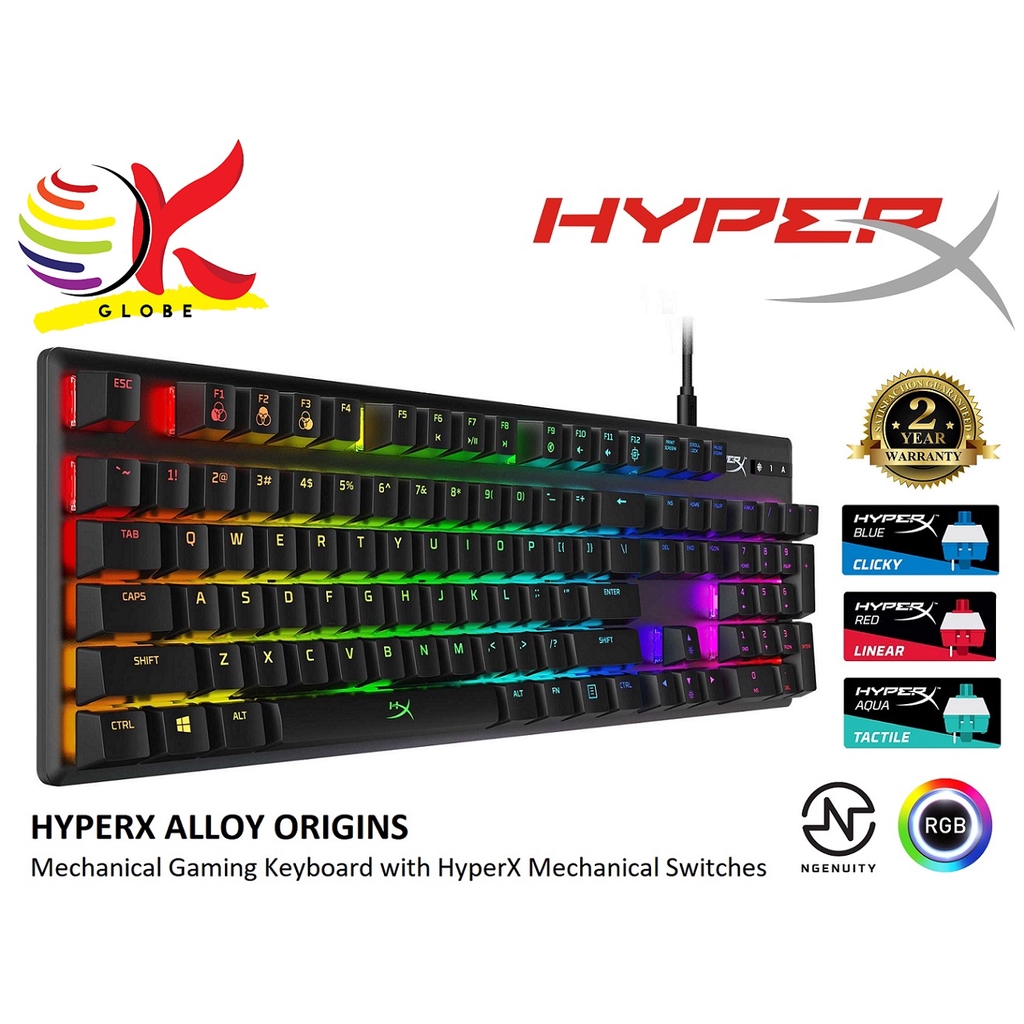 HYPER-X HYPERX ALLOY ORIGINS RGB WIRED MECHANICAL GAMING KEYBOARD ...