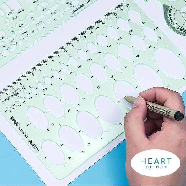 Multifunctional Drawing Ruler /Measuring Plastic Templates Circle ...