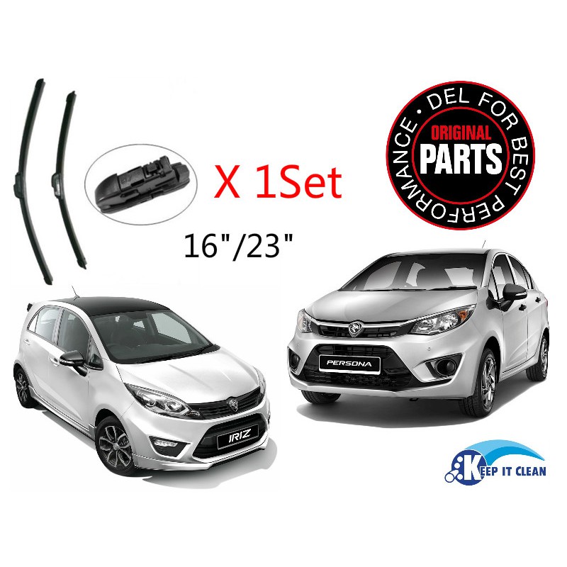 Hybrid Clip On Wiper Proton Iriz Proton Persona 16"+23" (1set) | Shopee ...