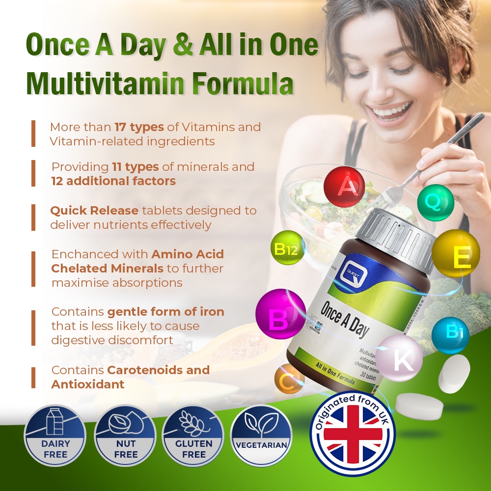 QUEST Once A Day Multivitamin 30's 复合维生素 Daily nutritional support with ...