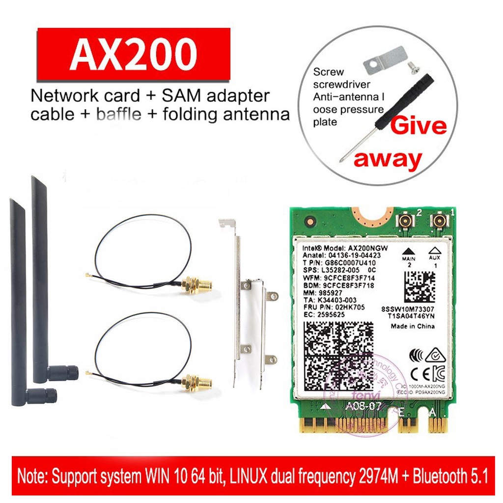 Intel AX200 AX 210NGW 8265AC 9260AC AX210 8DB/10DB 5G dual-band Gigabit ...