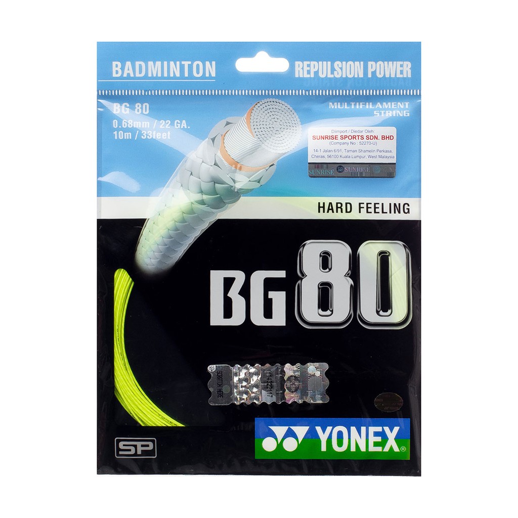 Yonex BG80 Badminton String (100% ORIGINAL SUNRISE PRODUCT) | Shopee ...