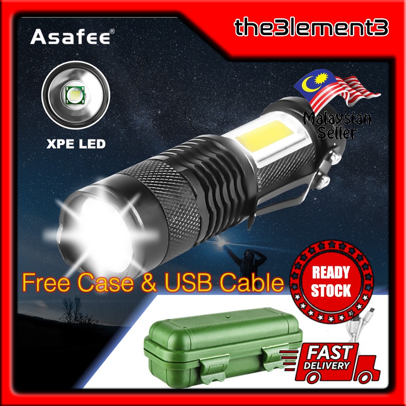 (READY STOCK) Mini Rechargeable Torch Light / Pocket LED Flashlight ...