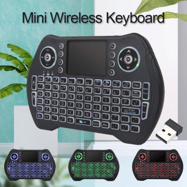 Mini Wireless Keyboard with Touchpad Mouse 2.4GHz Backlit Keyboard for Raspberry Pi/Smart TV ...