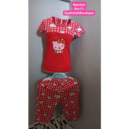 🦋HELLO KITTY SET PENDEK COTTON 60KG KEBAWAH🦋 | Shopee Malaysia