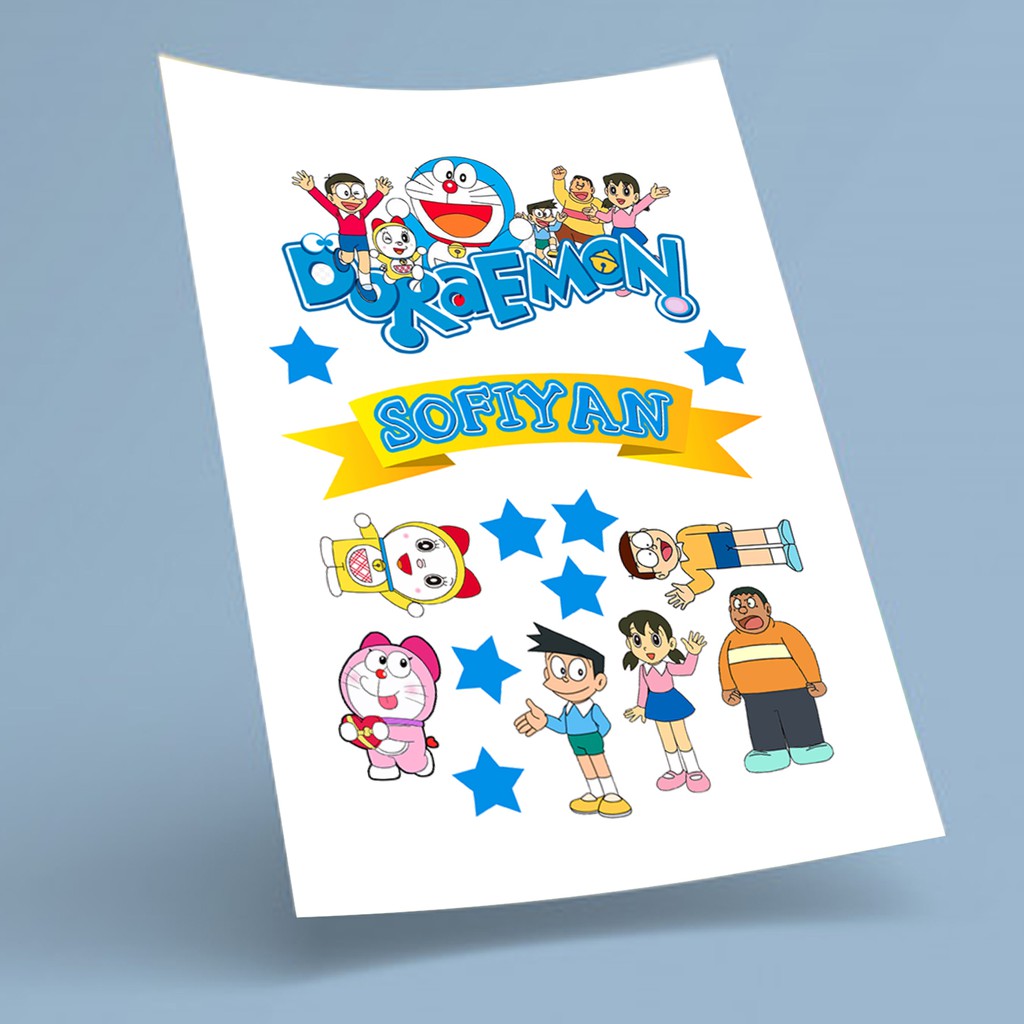 DORAEMON CUSTOM NAME & AGE [JPEG FORMAT/FILE] [CAKE TOPPER] [PRINT ...