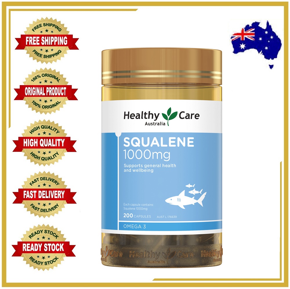 Healthy Care Squalene 1000mg 200 Capsules - Omega 3 [IMPORTED FROM ...