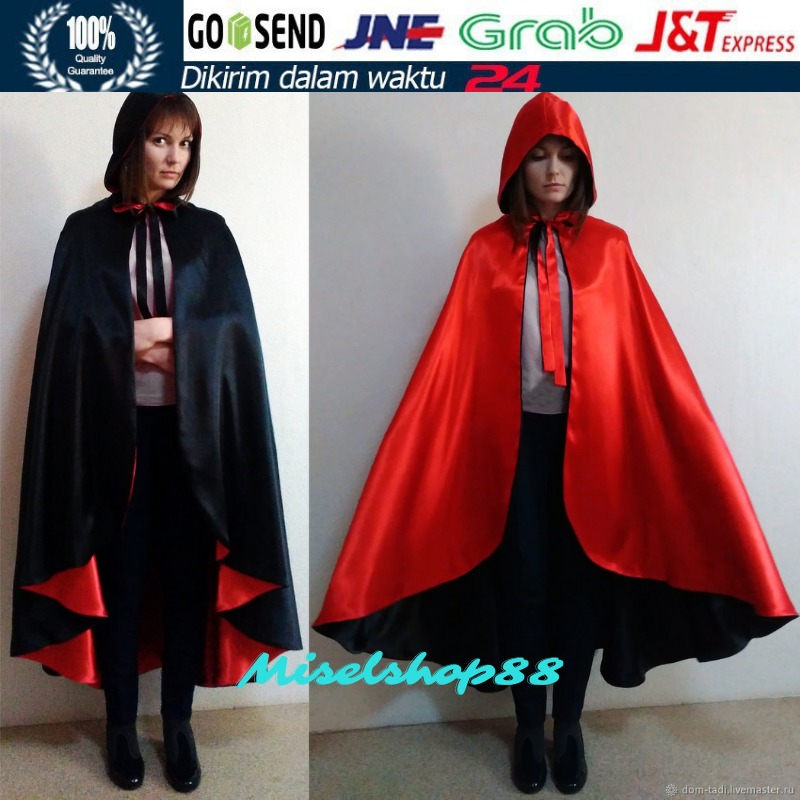 MERAH New model red black 2 in 1 witch red riding hood halloween ...